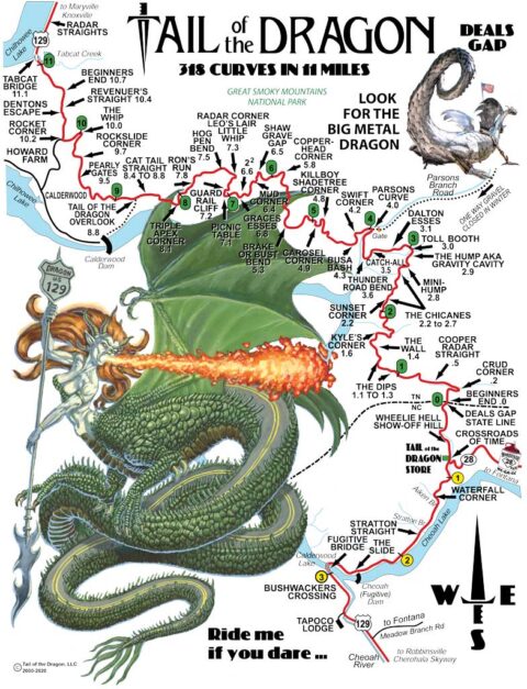 Tail of the Dragon Map - Tail of The Dragon